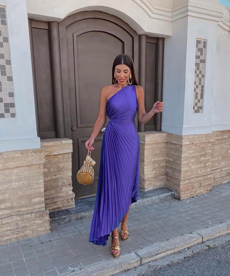 Celeste – Elegant One-Shoulder Midi Dress – Watson & Jones™