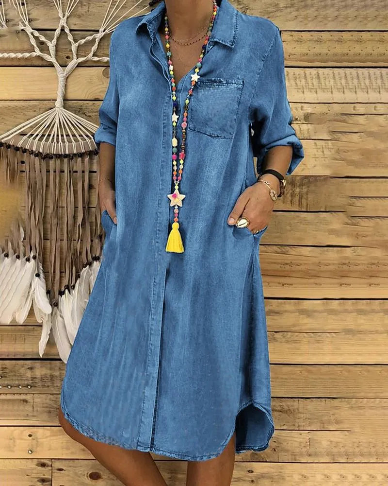 Eleora™ - Vintage Denim Long Dress – Watson & Jones™